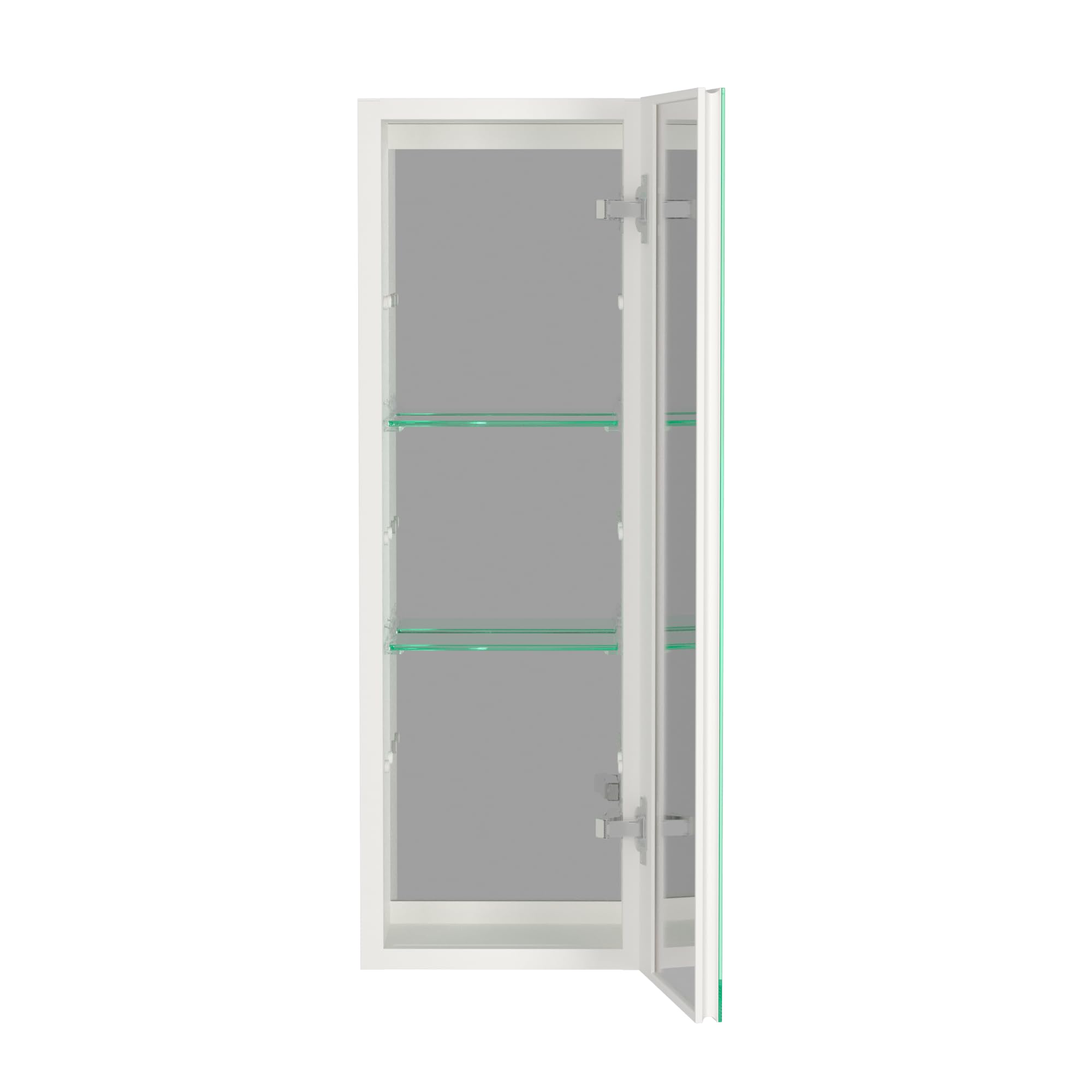 Generic 30x10 inch White Medicine Cabinet with Storage Aluminum Bathroom Medicine Cabinets Mirror Adjustable Glass Shelves Right Open