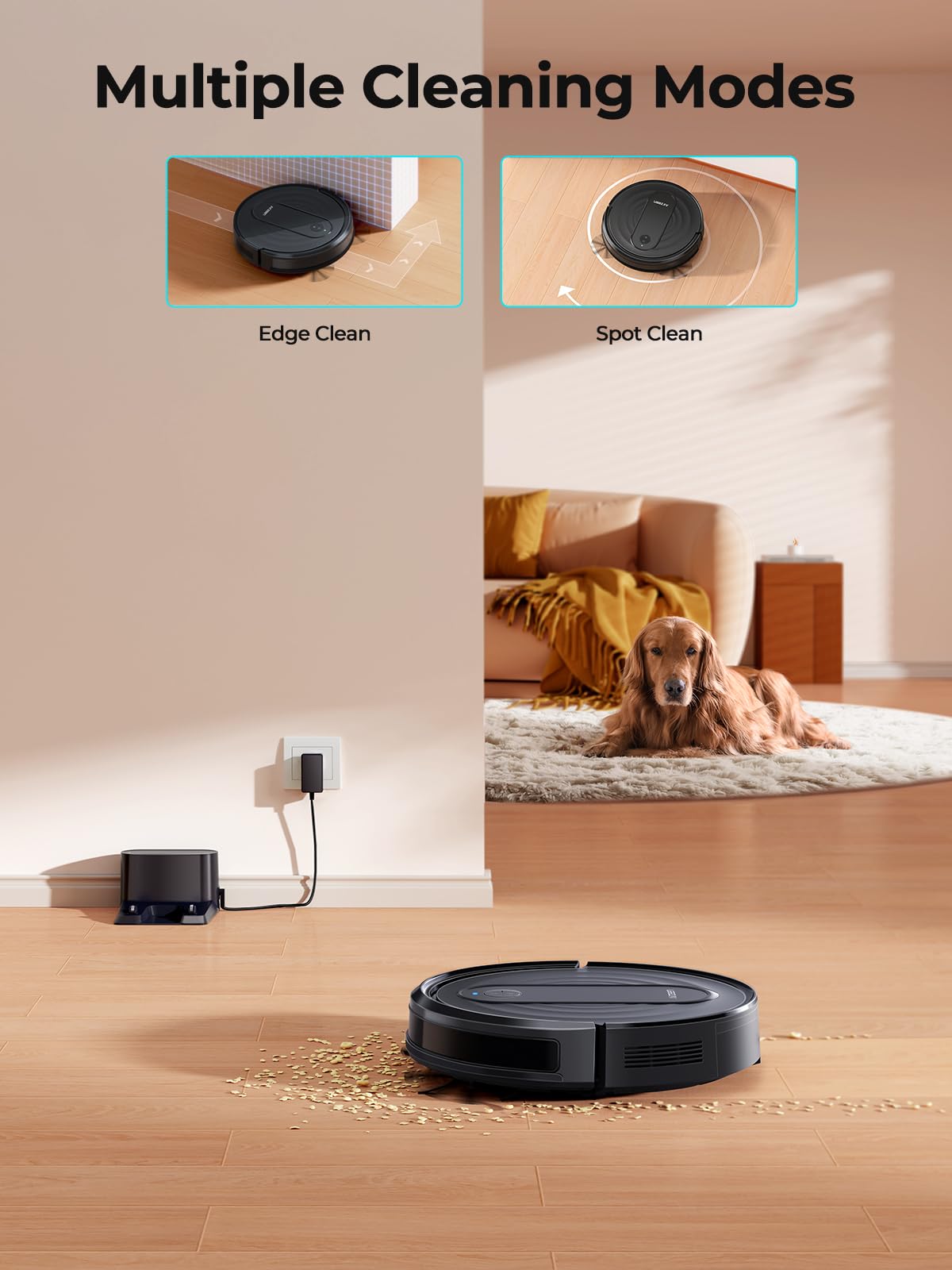 Airzeen Robot Vacuum Cleaner with 3000Pa Suction,Personalized Cleaning Settings,Auto Self-Charging Robotic Vacuum,Carpet Booster,App/Alexa/Remote Control, Ideal for Pet Hair/Hard Floor/Carpet,R7