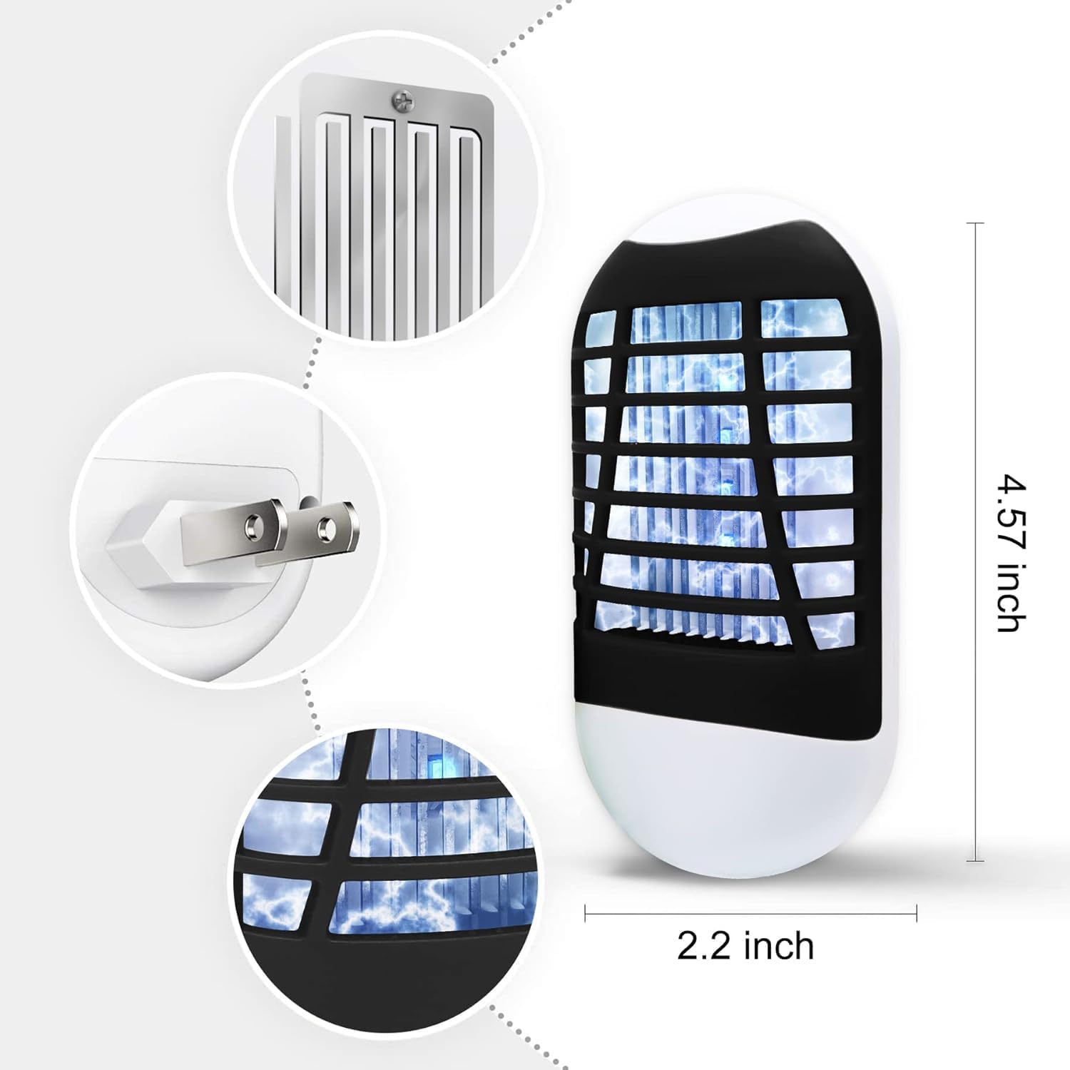 Bug Zapper Indoor,Fly Trap for Indoors Electronic Mosquitoes Killer Mosquito Zapper with Blue Lights for Living Room, Home, Kitchen, Bedroom, Baby Room, Office. (2)