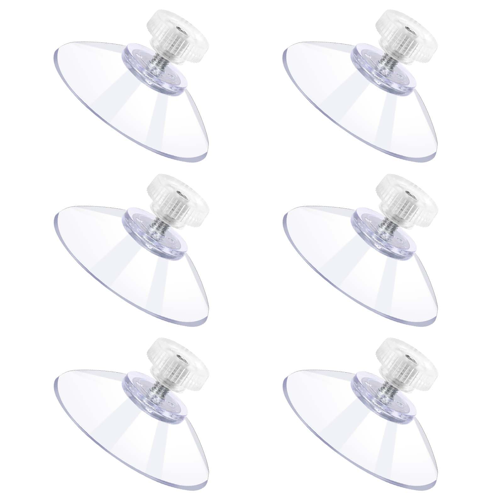 6 PCS Suction Cups for Glass, 30mm Strong Suction Cup with Metal Screw Rods and Nuts Clear Pvc Heavy Duty Suction Cup Holder Plastic Sucker Pads Without Hooks for Bathroom Wall Door Window Car Shade