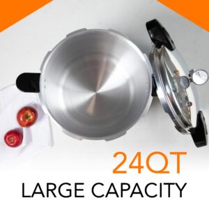 24qt Pressure Canner and Cooker Kit | Complete 7pc Canning Supplies Starter Set | Induction Pot, Gauge, Funnel, Jar Lifter, and Much More | Including Built In Safety Features