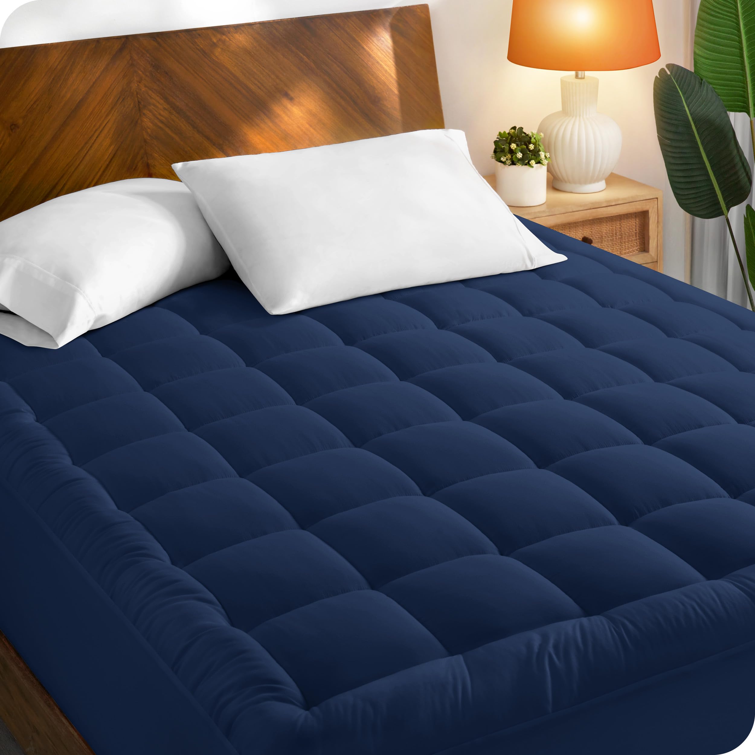 Bare Home Deep Pocket Cotton Top Mattress Pad Twin - Dark Blue