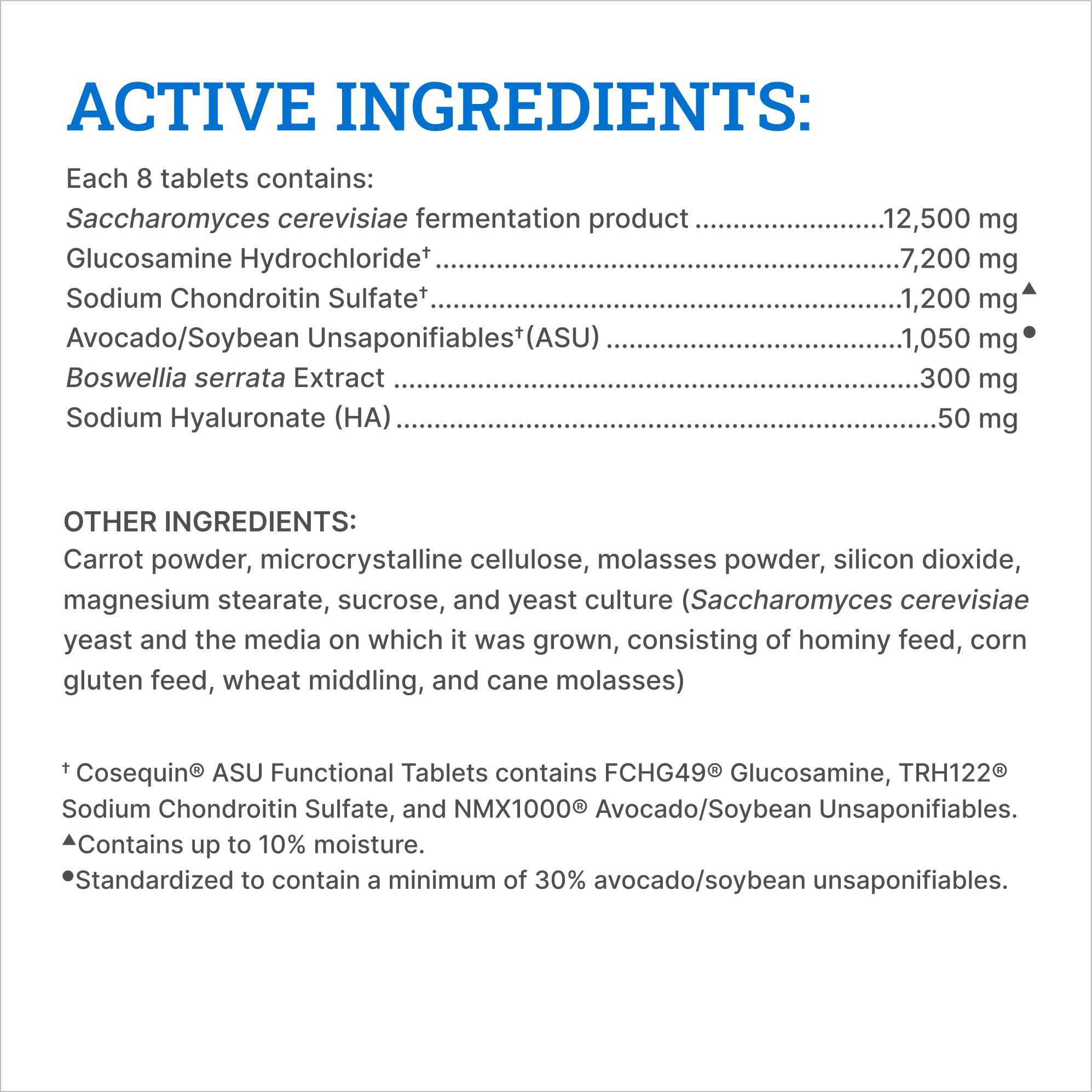 Cosequin ASU Joint & Digestive Health Functional Tablets for Horses, 240 Tablets