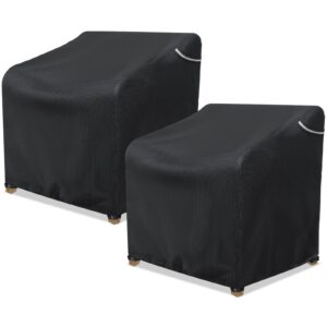 akefit patio chair cover outdoor chair cover heavy duty waterproof furniture chair covers for chairs 2 pack all-weather protection outdoor furniture covers fits up to 38w x 35d x 31h,black