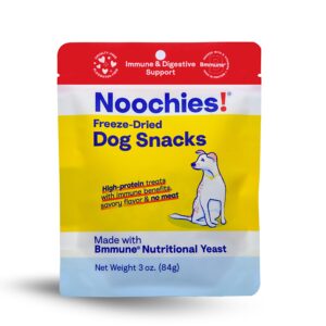 noochies! high-protein freeze-dried dog snacks with bmmune - grain-free, healthy, hypoallergenic dog treats - natural snacks for dogs (3 ounce (pack of 1))