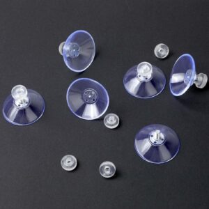 12 PCS Suction Cups, 40mm Strong Suction Cup with M5 Metal Screw Rods and Nuts Clear PVC Heavy Duty Suction Cup Holder Plastic Sucker Pads Without Hooks for Bathroom Wall Door Glass Window Car Shade