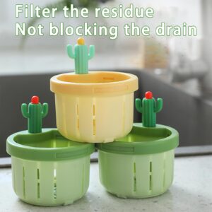 2Pcs Cactus Kitchen Sink Drain Strainer, Cactus Sink Filter Sink Strainer Basket Kitchen Sink Drain Basket Food Catcher Easy Lifting and Automatic Dumping Sink Filter