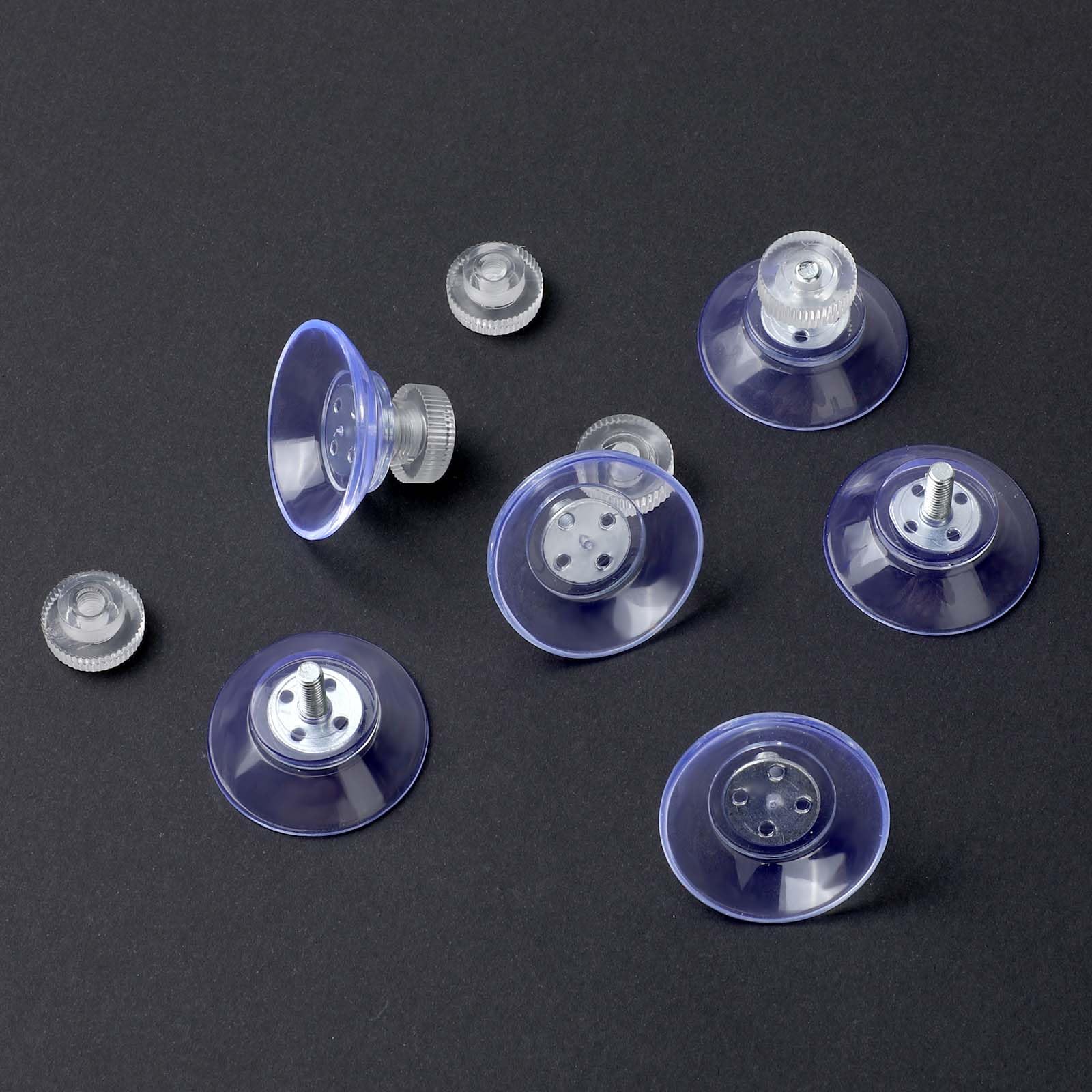 6 PCS Suction Cups for Glass, 30mm Strong Suction Cup with Metal Screw Rods and Nuts Clear Pvc Heavy Duty Suction Cup Holder Plastic Sucker Pads Without Hooks for Bathroom Wall Door Window Car Shade