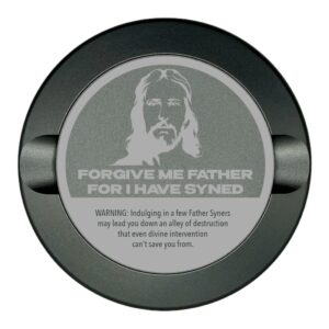 edition 012: forgive me father | snus can | snus container | zyn metal can | metal zyn container | zyn holder | metal snus container | smell proof container | aluminum zyn container (gunmetal gray)