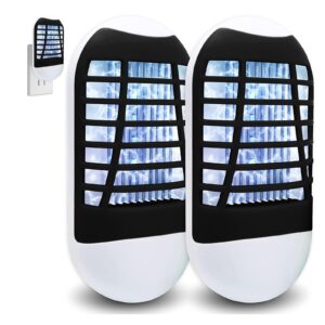 bug zapper indoor,fly trap for indoors electronic mosquitoes killer mosquito zapper with blue lights for living room, home, kitchen, bedroom, baby room, office. (2)