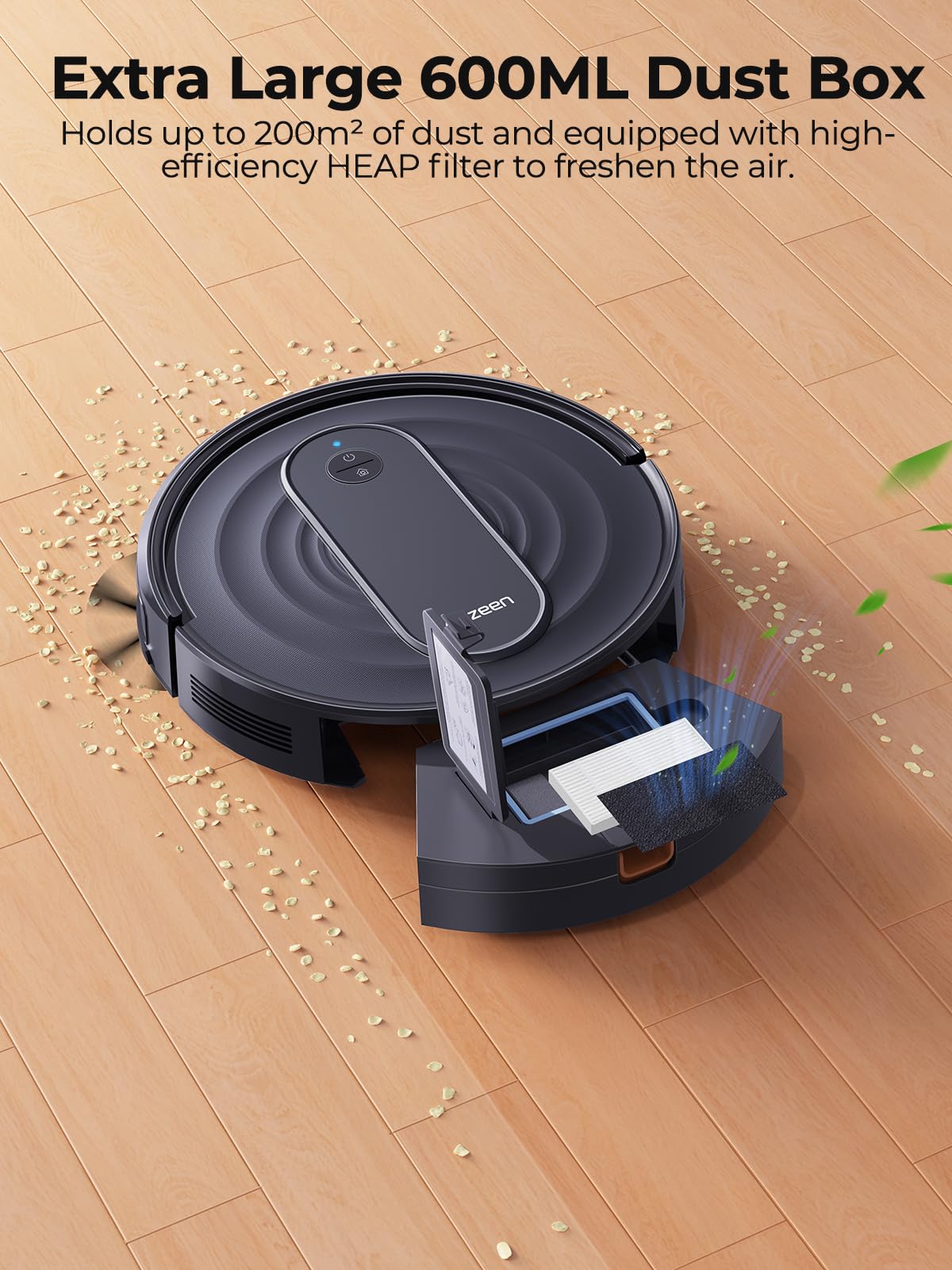 Airzeen Robot Vacuum Cleaner with 3000Pa Suction,Personalized Cleaning Settings,Auto Self-Charging Robotic Vacuum,Carpet Booster,App/Alexa/Remote Control, Ideal for Pet Hair/Hard Floor/Carpet,R7