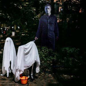 lckellong Life Size Horror Cardboard Cutout Halloween Michael Figure Decorations - Man 1 Blue