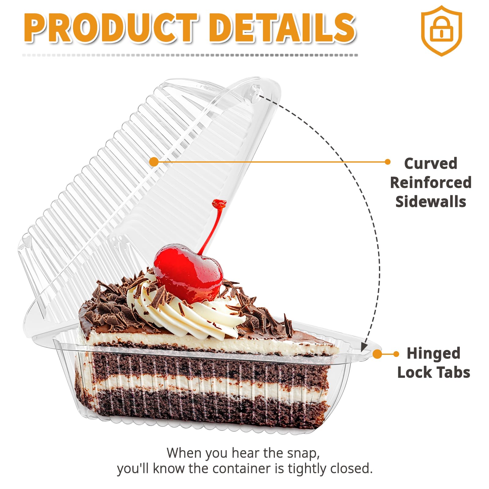 Zezzxu 100 Pack Cake Slice Containers with Hinged Lids, Clear Plastic Cheesecake Carriers Disposable Triangle Slice Boxes for 6”-8” Diameter Cake or Pie Slices, Sandwiches, Desserts