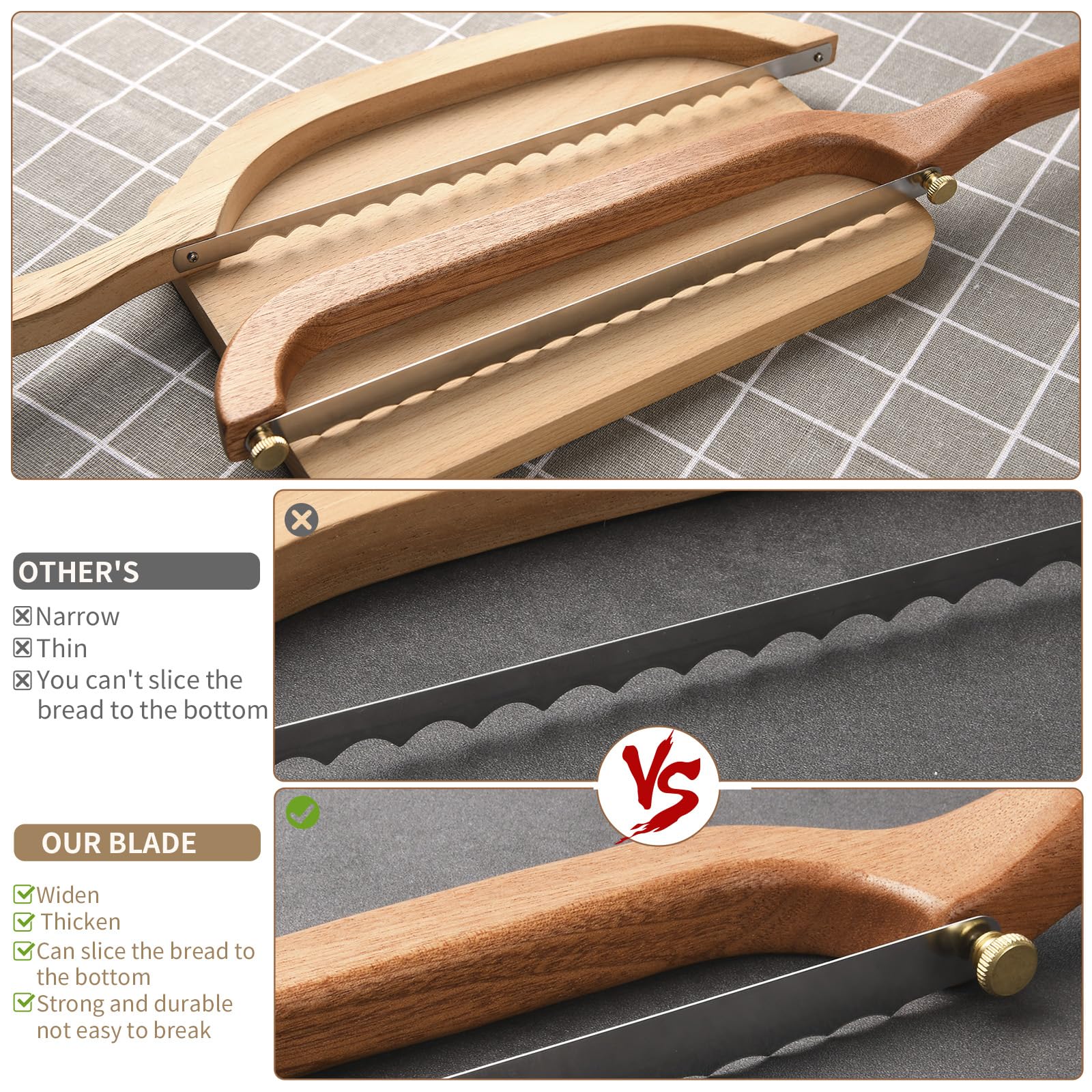 Uprichya Sourdough Bread Slicer for Homemade Bread, Bow Bread Knife for Sourdough, Bread Saw for Even Slicing, Bread Knofe Sourdough Cutter