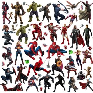 superhero wall decals stickers movie themed wall decals for boys room removable wall art mural decor for baby girls kids nursery bedroom