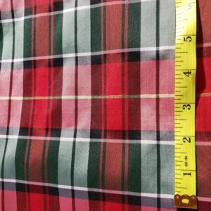 Generic Taffeta Holiday Plaid - Hunter Green, Red, White, Gold - Christmas Metallic Tartan Fabric 58"" by The Yard, TAFFHGP01