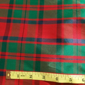 Generic Ribbon Taffeta Holiday Plaid - Hunter Green, Red, Blue - Christmas Tartan Fabric 58"" by The Yard, TAFFHGP01