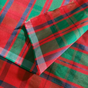 Generic Ribbon Taffeta Holiday Plaid - Hunter Green, Red, Blue - Christmas Tartan Fabric 58"" by The Yard, TAFFHGP01