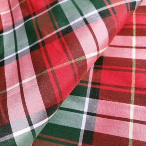 generic taffeta holiday plaid - hunter green, red, white, gold - christmas metallic tartan fabric 58"" by the yard, taffhgp01