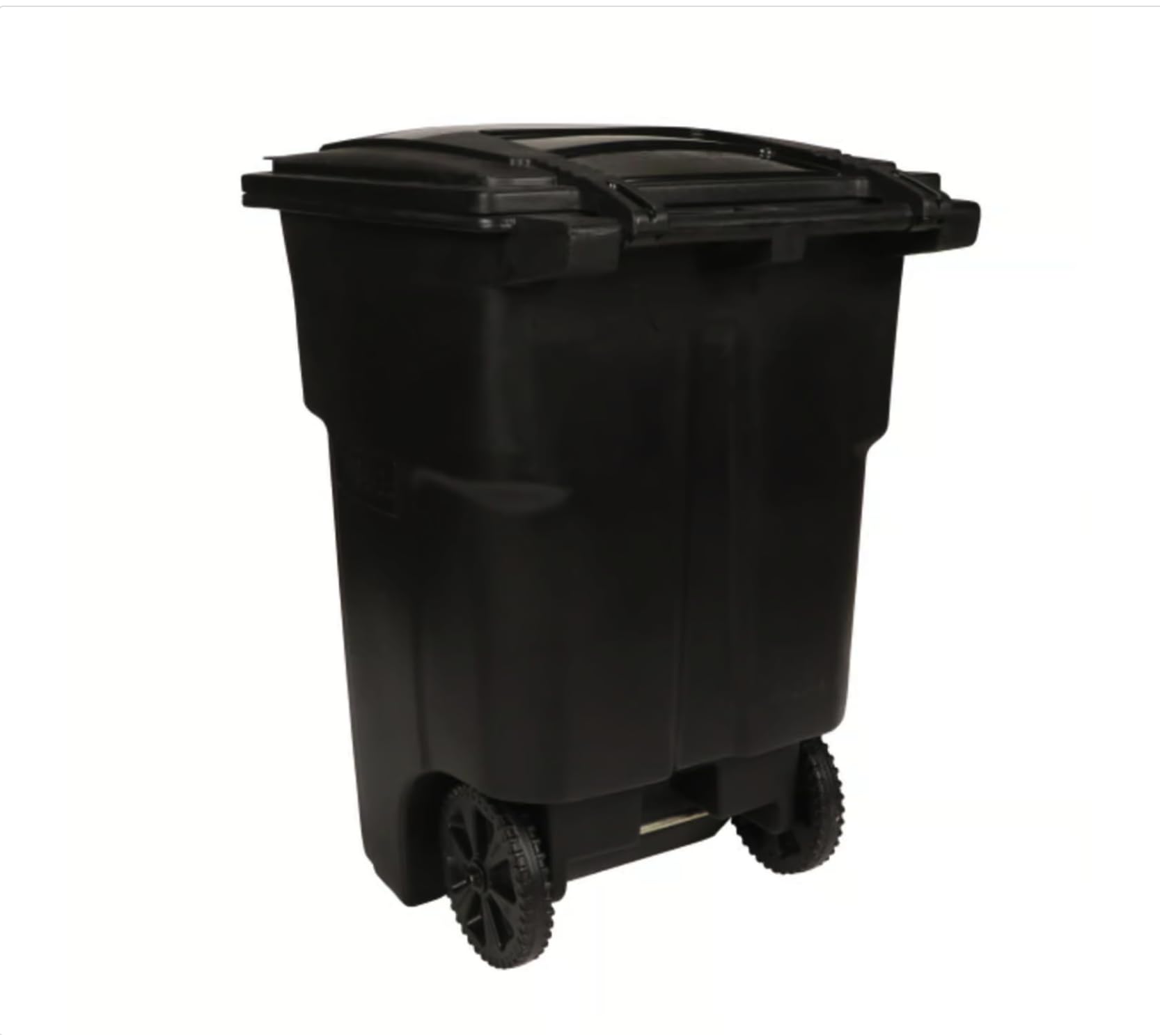 Generic 96 Gallon Black Outdoor Rolling Garbage/Trash Can with Wheels and Attached Lid ZP01730, like an amage