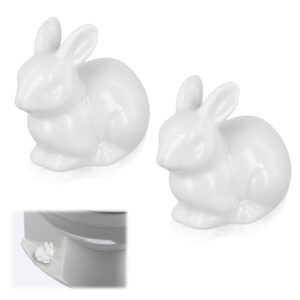 2pcs ceramic toilet bolt covers, rabbit shaped toilet bolt covers toilet screw cover caps toilet knob caps decorative for bathroom toilet parts decoration