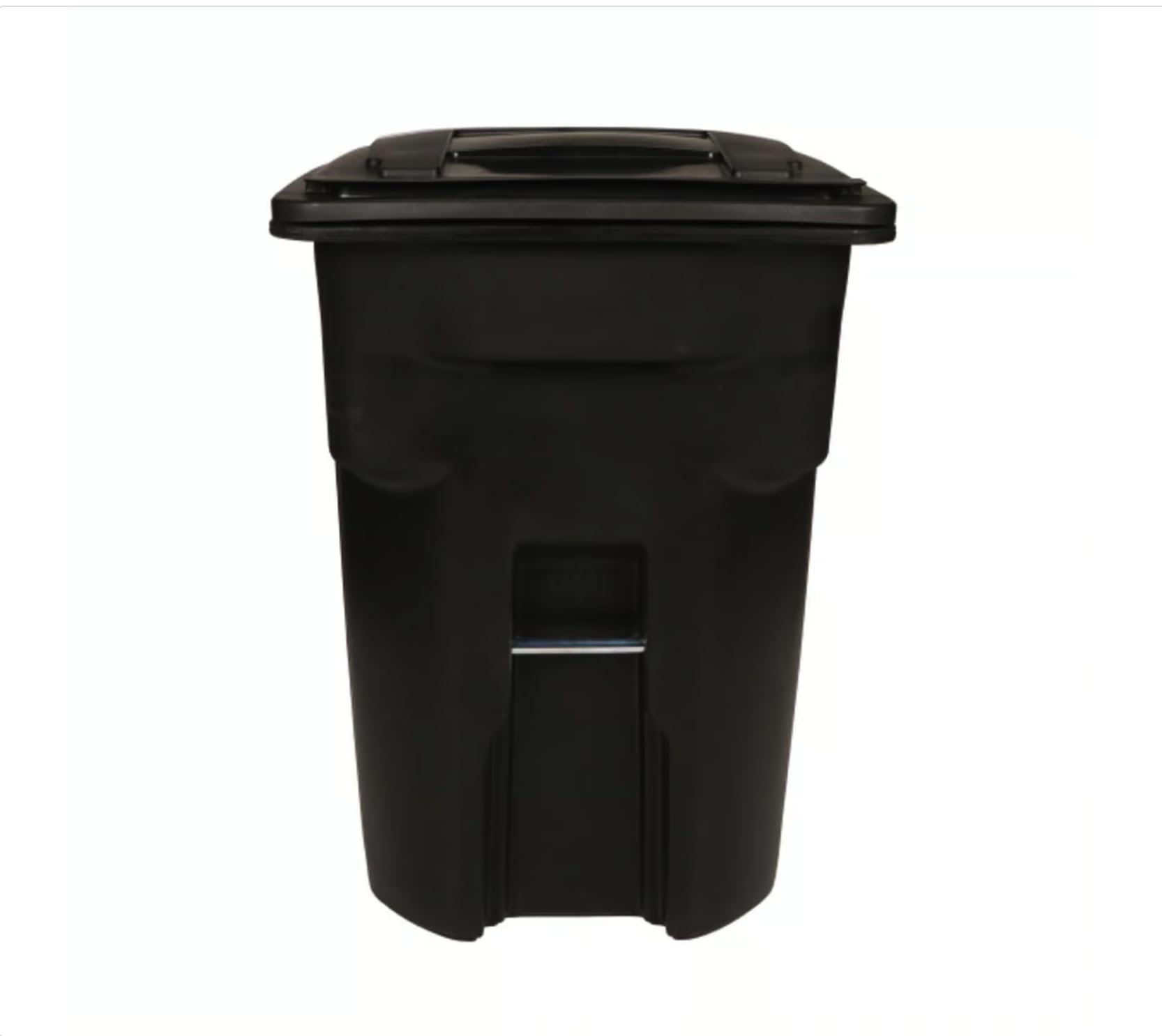 Generic 96 Gallon Black Outdoor Rolling Garbage/Trash Can with Wheels and Attached Lid ZP01730, like an amage