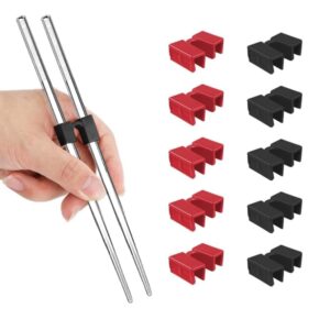 10 pcs reusable chopstick helpers training chopsticks beginners training chopsticks for adultschinese chopstick helper for adults, kids, beginner, trainers practice chinese japanese korean food