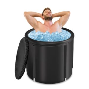 zorpupoa ice bath tub robust, extra large cold plunge tub with cover, 97 gallons cold water ice pub for outdoor, plunge pool, athletes recovery