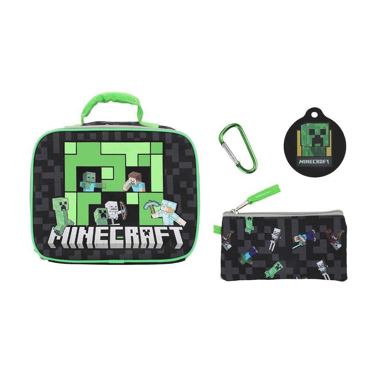 Minecraft Creeper 4-Piece Lunch Kit (Including Allergy Alert Tag)