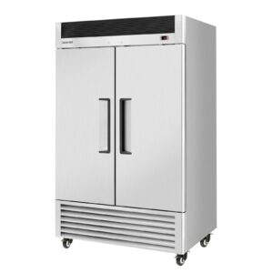 rovsun 54"w commercial freezer reach in freezer etl nsf certified, 49 cu.ft upright freezer stainless steel w/ 2 door auto defrosting led light adjustable shelves for restaurant cafe garage