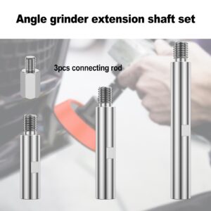 5/8"-11 Angle Grinder Extension Shaft Metal Angle Grinder Rotary Connecting Rod M14 M16 Angle Grinder Extension Connection Rod with Angle Grinder Adapter Polishing Pad