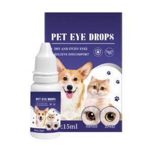 Generic Pet Eye Drops - Pet Eye Brightener, Feline Eye Drops | 20ml Eye Wash Tear Stain Solution for Dogs, Cat Eye Cleanse Gentle Herbal Extract Formula for Puppies and Cats Eye Health Debris Removal