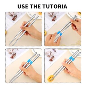 10 Pcs Reusable Chopstick Helpers Training Chopsticks Beginners Training Chopsticks for AdultsChinese Chopstick Helper for Adults, Kids, Beginner, Trainers Practice Chinese Japanese Korean Food