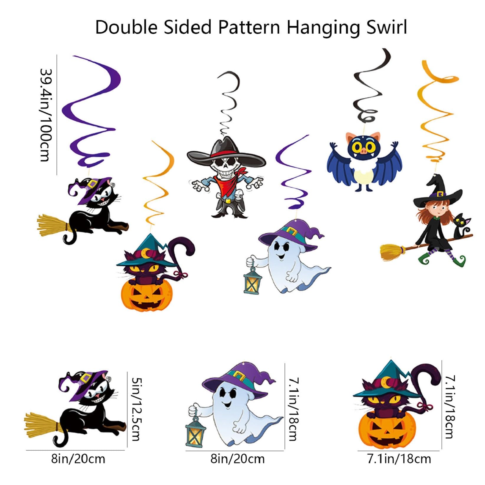 Halloween Party Decorations, Happy Halloween Banner Hanging Swirl Streamers and 3D Bat for Halloween Party