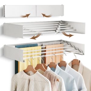 boqorad wall mounted drying rack,drying rack clothing,clothes drying rack wall mounted,collapsible drying racks for laundry,laundry drying rack,wall mounted clothes rack(30"-white)