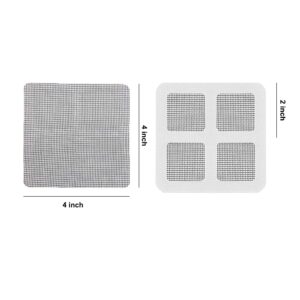 50 Packs 4" X 4" Disposable Shower Drain Cover Hair Catcher Shower Drain Mesh Stickers, Bathroom, Laundry, Bathtub, Kitchen, Sink, for Human and pet Hair