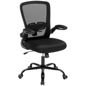 office computer desk chair，ergonomic executive office chair with mesh, adjustable lumbar support, swivel rolling for home, bedroom, study, student, adults, black