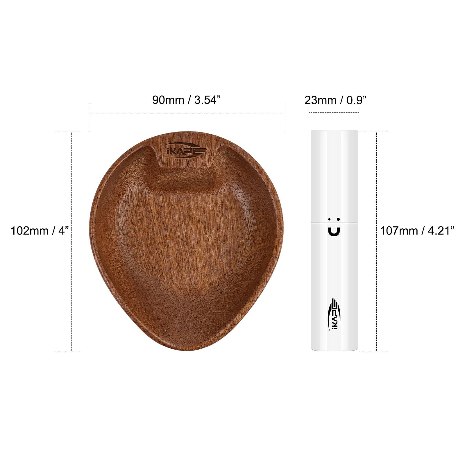 IKAPE Wooden Coffee Bean Dosing Cup and Spray Bottle Kit for Espresso, Coffee Bar Accessories for Reducing Coffee Power Static, Dosing Tray for Coffee or Tea, Sugar(White)