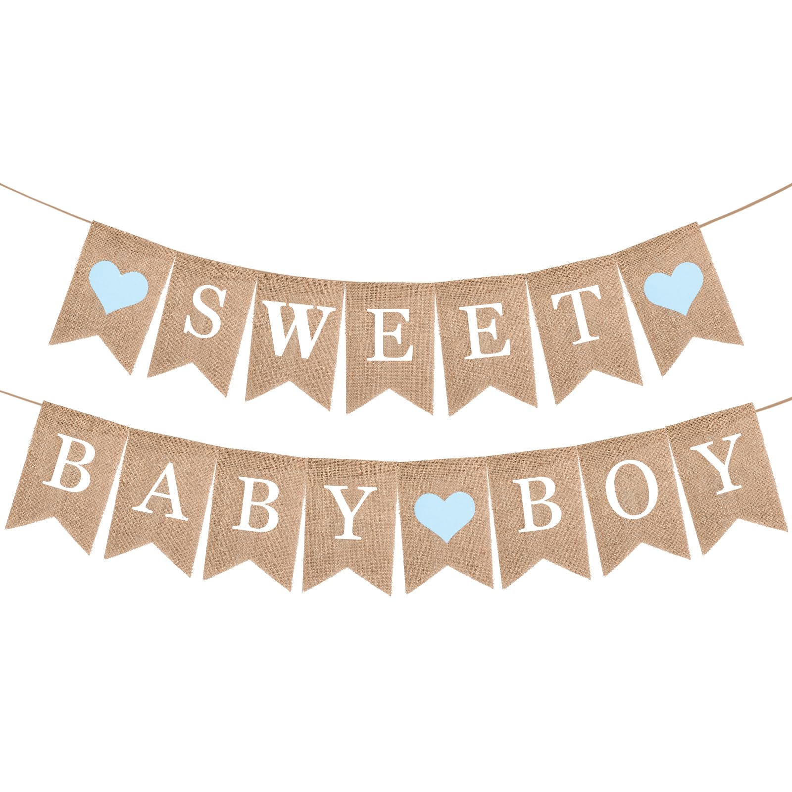 Sweet Baby Boy Banner Sign - Pre-Strung Welcome Baby Banner Baby Shower Banner - Baby Boy Banner Sign for Backdrop - Baby Shower Banner Sign Decorations for Baby Shower