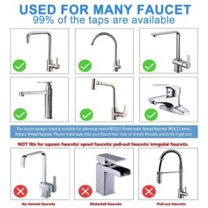 Kitchen Faucet Sprayer Attachment, Movable Faucet Extender with 4 Spray Modes, 360° Rotatable Sink Faucet Head, Anti-Splash Tap Booster Shower and Water Saving Faucet for Kitchen-Long