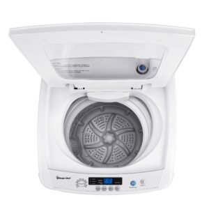 Magic Chef Top Load Compact Washer with LED Display, 6 Cycles, Delay Start Function, 3 Water Levels & 3 Temperature Settings, White, 0.9 Cubic Feet