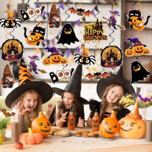 40Pcs Halloween Hanging Swirl Decorations, Halloween Party Hanging Swirls Ghost Pumpkin Witches Hanging Halloween Ceiling Streamers for Halloween Birthday Party Decorations Supplies