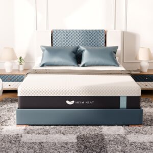 heim nest twin mattress, 10 inch gel & air-cooling memory foam mattress for pressure relief, medium firm twin size bed mattress in a box with cooling cover for conforming support and restful sleep