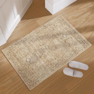 washable door mat indoor entrance: 2'x3' small entryway rug boho area rugs stain resistance non slip low pile soft throw rugs for inside front door floor kitchen bedroom bedside dorm room entry