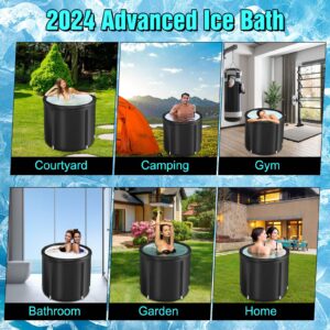 Zorpupoa Ice Bath Tub Robust, Extra Large Cold Plunge Tub with Cover, 97 Gallons Cold Water Ice Pub for Outdoor, Plunge Pool, Athletes Recovery