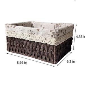 Delectable Garden Wicker Baskets (Set of 3) for organizing and storage, cloth lined, quality home decor