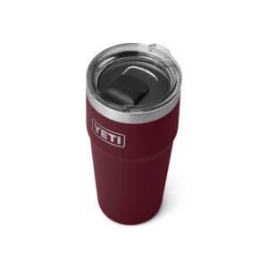 yeti rambler 20 oz stackable tumbler, stainless steel, vacuum insulated with magslider lid, wild vine red