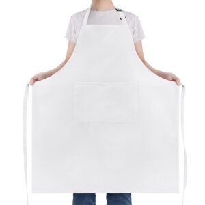 nlus extra large aprons for men, adjustable white chef apron for men kitchen cooking aprons for women with 2 pockets, water & oil resistant - 1 pack