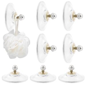 8pcs strong thickened sucker suction cup, m6 screw nut extra strong adhesive glass suction holder, 5.5cm pvc heavy duty hanging hook for bathroom wall, window, car shade cloth(size:8pcs)