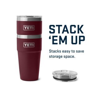 YETI Rambler 20 oz Stackable Tumbler, Stainless Steel, Vacuum Insulated with MagSlider Lid, Wild Vine Red